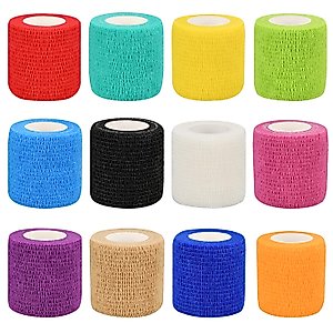 12/24/48/72pcs Self Adhesive Bandage Wraps, 2in 5 Yards, Multicolor (2 Inch, 12 Pack Multicolor)