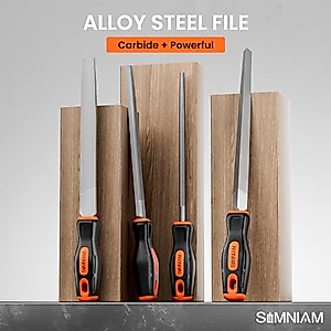 Simniam 18Pcs Professional Files Set, Premium T12 Metal Files with Suitcase, Flat/Triangle/Half-Round/Round Large Files & 12x Needle Files&Cleaning Brush, Perfect for Wood, Metal&DIY Project