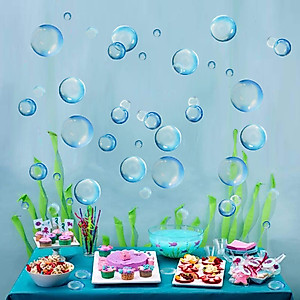 Blue Bubble Gadget Cutout Mural Sticker Background Home Decor Party Decoration for Ocean Coral Reef Mermaid Under The Sea Poolside Home Bath Kid's Bedroom Playroom Wedding Birthday Party Baby Shower