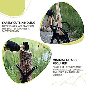 KABIN Kindle Quick Log Splitter - Manual Splitting Tool - Steel Wedge Point Splits Firewood Like A Boss Safely & Easily