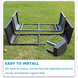 ARMERI Outdoor Garden Bench, Contemporary Armless Metal Park Bench 100/120/150/180cm for Outdoor Beach, Patio, Pool, Lawn, Outdoor Furniture, Park Bench,Black,180x40x45cm