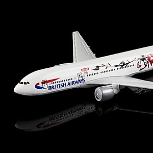 24-Hours The British Plum B777 Alloy Metal Model Aircraft Child Birthday Gift Plane Models Chiristmas Gift 1:400