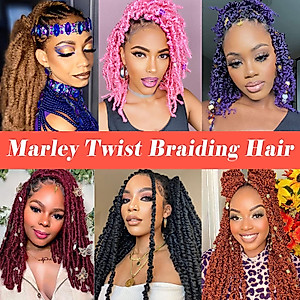 Marley Hair 10 Inch 7 Packs Pre Separated Springy Afro Twist Hair Marley Twist Braiding Hair for Faux Locs Crochet Hair Pre Fluffed Spring Twist Hair Extensions (10",1B)