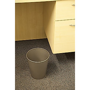 Kenney Rust-Resistant Metal Waste Paper Basket, 1.3 Gallon, Polished Pewter