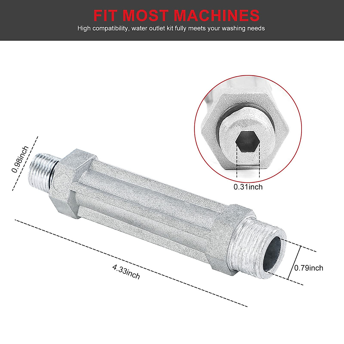 Pressure Washer Parts,Outlet Tube Replacement 201497GS 190589GS 190634GS for Craftsman Power Washer Parts, Compatible With Briggs & Stratton & Troy-Bilt RMW2.2G24 Pressure Washer Pump