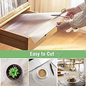 Oyiqar Non-Adhesive Shelf Liners - 23.6" x 236" EVA Washable, Waterproof and Non-Slip Liners for Kitchen Drawers, Pantry Cabinets, and Bathroom Shelves
