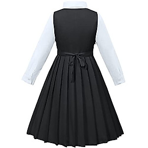 Classic Japanese School Girls Sailor Suit Dress Shirt Skirt JK Kawaii Anime Bunny Ears Cosplay Costumes Socks Bow Set Black XL