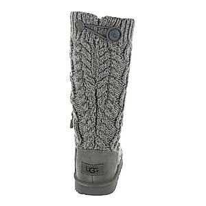 UGG Unisex-Child Classic Cardi Cabled Knit Boot, Grey, 2 Little Kid