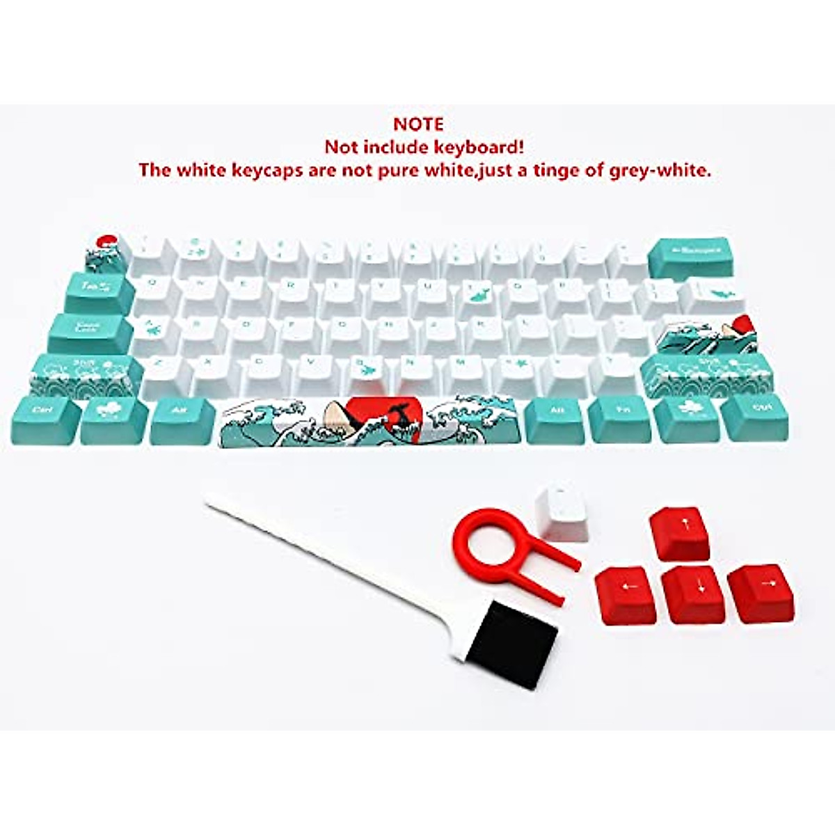 Custom keycaps 60 Percent Doubleshot PBT Keycaps Set OEM Profile for Cherry MX Switches Gaming Mechanical Keyboard,gk61,rk61,Ducky one 2 Mini keycaps (not Include Keyboard)