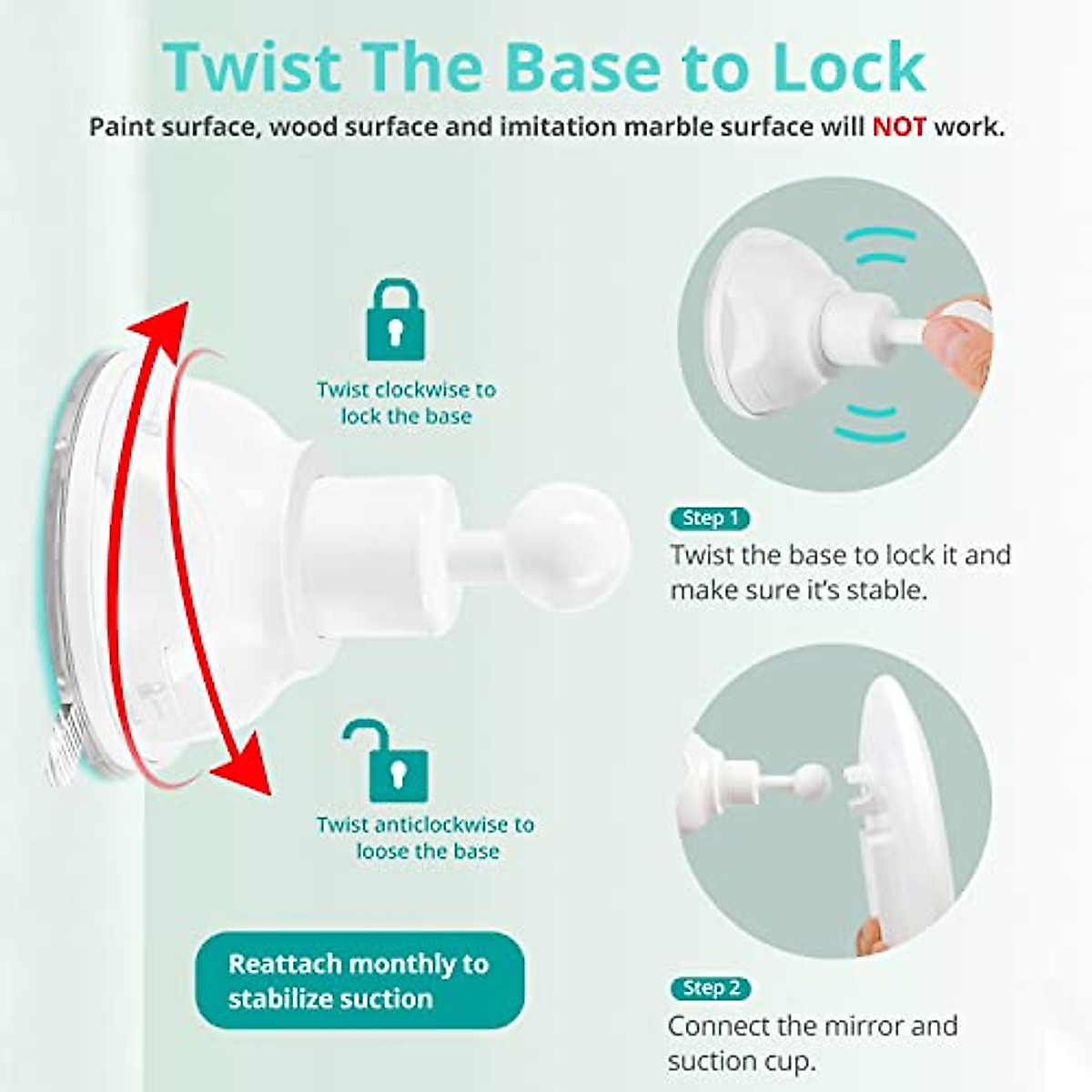 Fabuday 15X Lighted Magnifying Mirror with Lights - 8 Inch Makeup Mirrors with Suction Cups and Magnification for Bathrooom, Dual Power Supply, Adjustable Lighting, Light Up Magnified Mirror