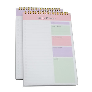 Undated to Do List Notepad Notebook Daily Planner 80 Sheets 6.5'' x 9.8'' Checklist Productivity Organizer for Work Academic Planner (Purple Pink)