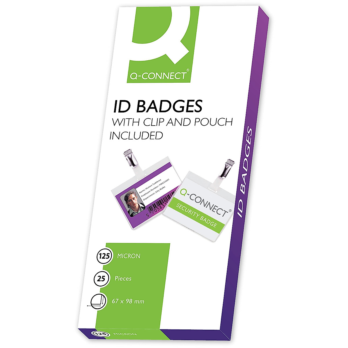 Q-Connect Hot Laminating ID Badge with Clip (Pack of 25)