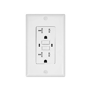 GFCI Duplex Outlet Receptacle, Tamper Resistant & Weather Resistant 20-Amp/125-Volt, Self-Test Function with LED Indicator, UL Listed, cUL Listed, Wall Plate and Screws Included, 10 Pack
