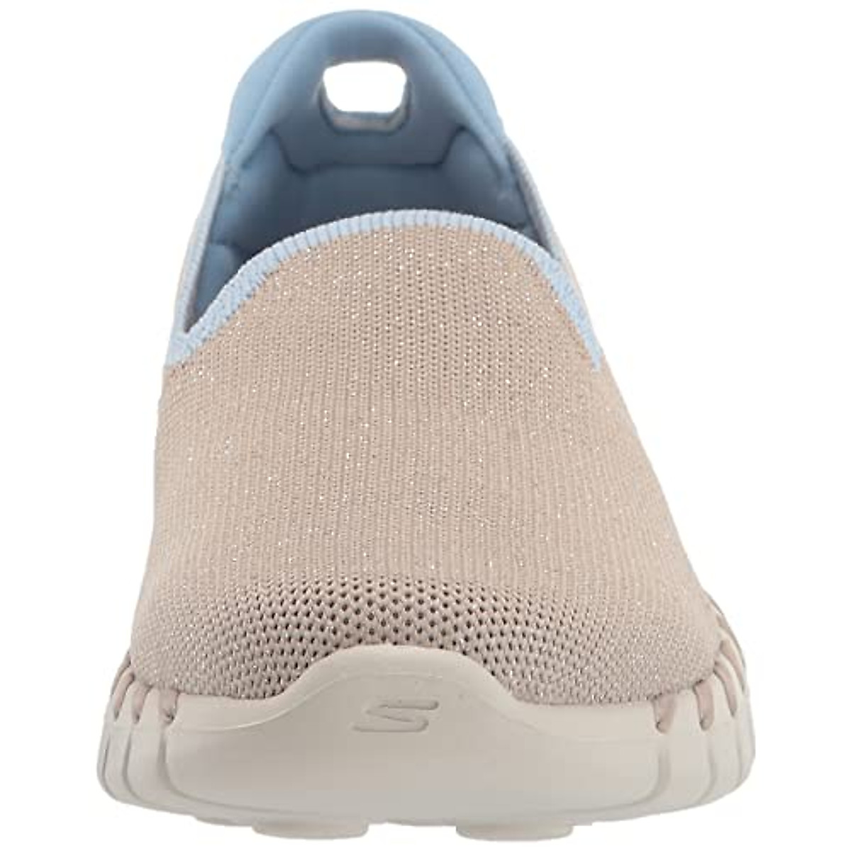 Skechers Women's GO Walk Smart 2-Stretch Knit Sneaker, Taupe/Blue, 7.5