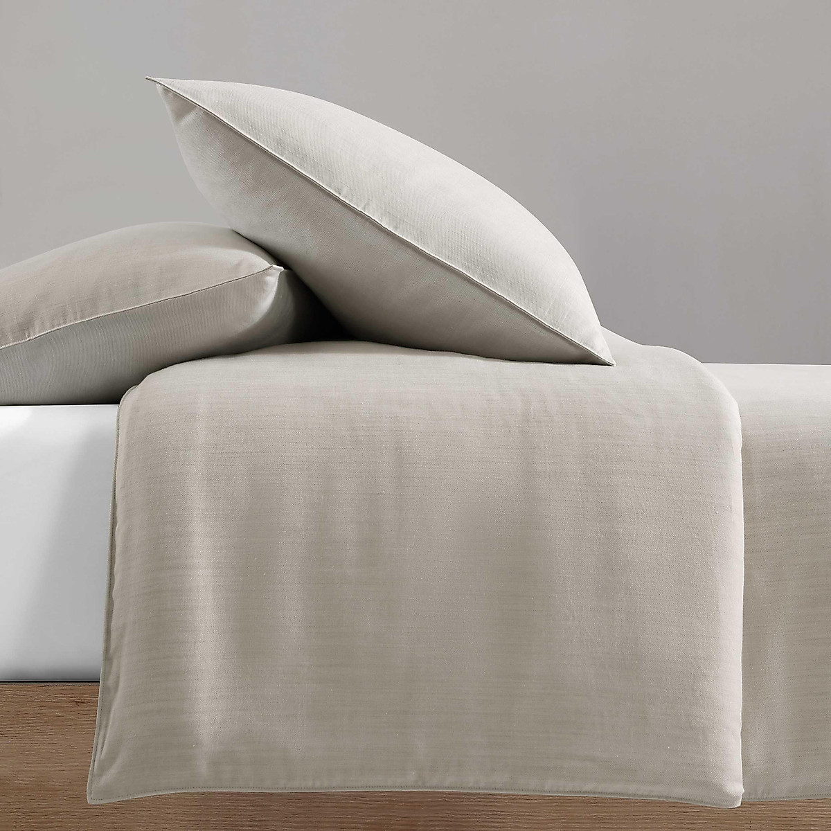 Calvin Klein - Queen Duvet Cover Set, Reversible Tencel Bedding with Matching Shams, Modern Home Decor (Flax Beige, Queen)