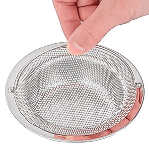 Kitchen Sink Strainer Basket Catcher with Upgrade Fast Flow Design, Qtimal 2 Pack Anti-Clogging Stainless Steel Drain Filter with Handle for Most Kitchen Drains, Rust Free and Dishwasher Safe