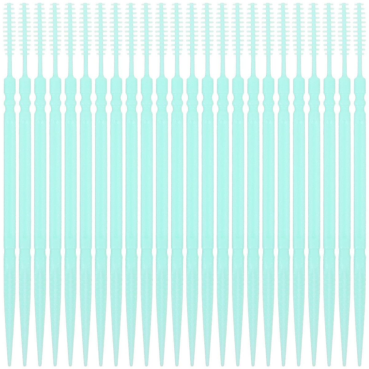 200pcs Double-Head Toothpicks Soft Plastic Oral Care Interdental Floss Cleaners Floss Picks,Braces flossers,Floss for Braces,Floss Sticks for Adults(Sky-Blue)