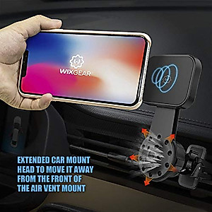 WixGear Universal Air Vent Twist Hole Magnetic Phone Holder for Car, for All Cell Phones with Fast Swift-Snap Technology, Will Not Block Air Vent Flow - for Vertical and Horizontal Vent
