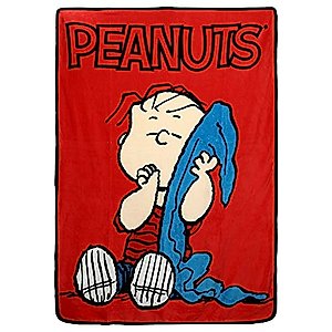 Bioworld Peanuts Linus Fleece Throw Blanket