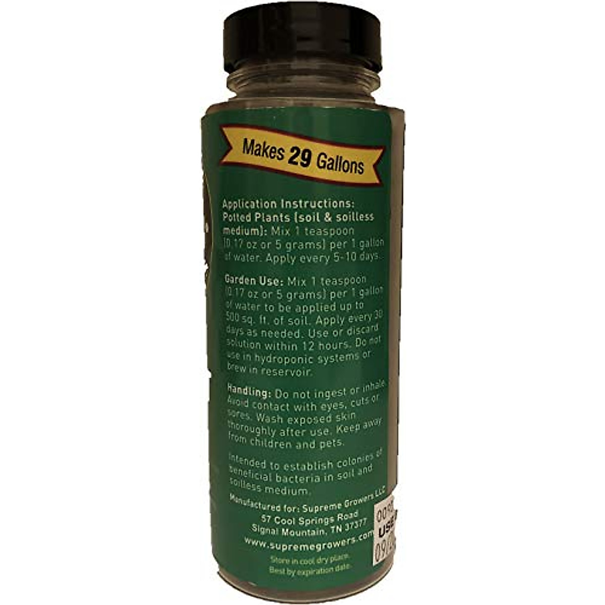Soil Blast Concentrate 5oz Bottle Makes 29 Gallons by Supreme Growers Compost Tea Alternative Inoculant Contains Beneficial Bacteria and Trichoderma Can Be Used with Myco Blast and Kelp Blast