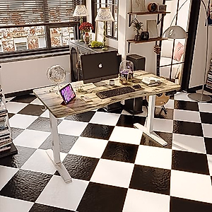 Monomi Height Adjustable Electric Standing Desk, 55 x 24 Inches Stand up Desk, Sit Stand Home Office Computer Desk, Maple