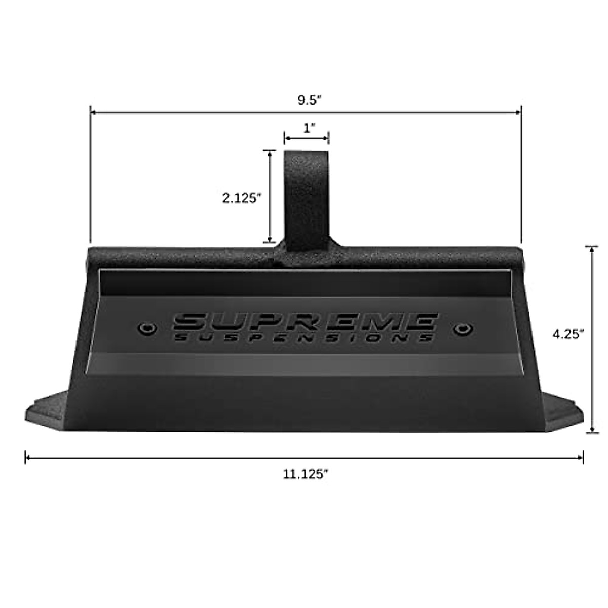 Supreme Suspensions - Universal Heavy-Duty Multi-Function Hitch Skid Plate Compatible with 2" Hitch Receivers | Includes 1x 3/4" D-Ring Shackle with Isolators - Black