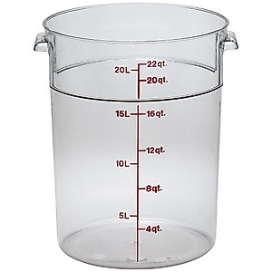 Cambro RFSCW22135, 22 qt Polycarbonate Food Storage Container - Camwear Round (78596)