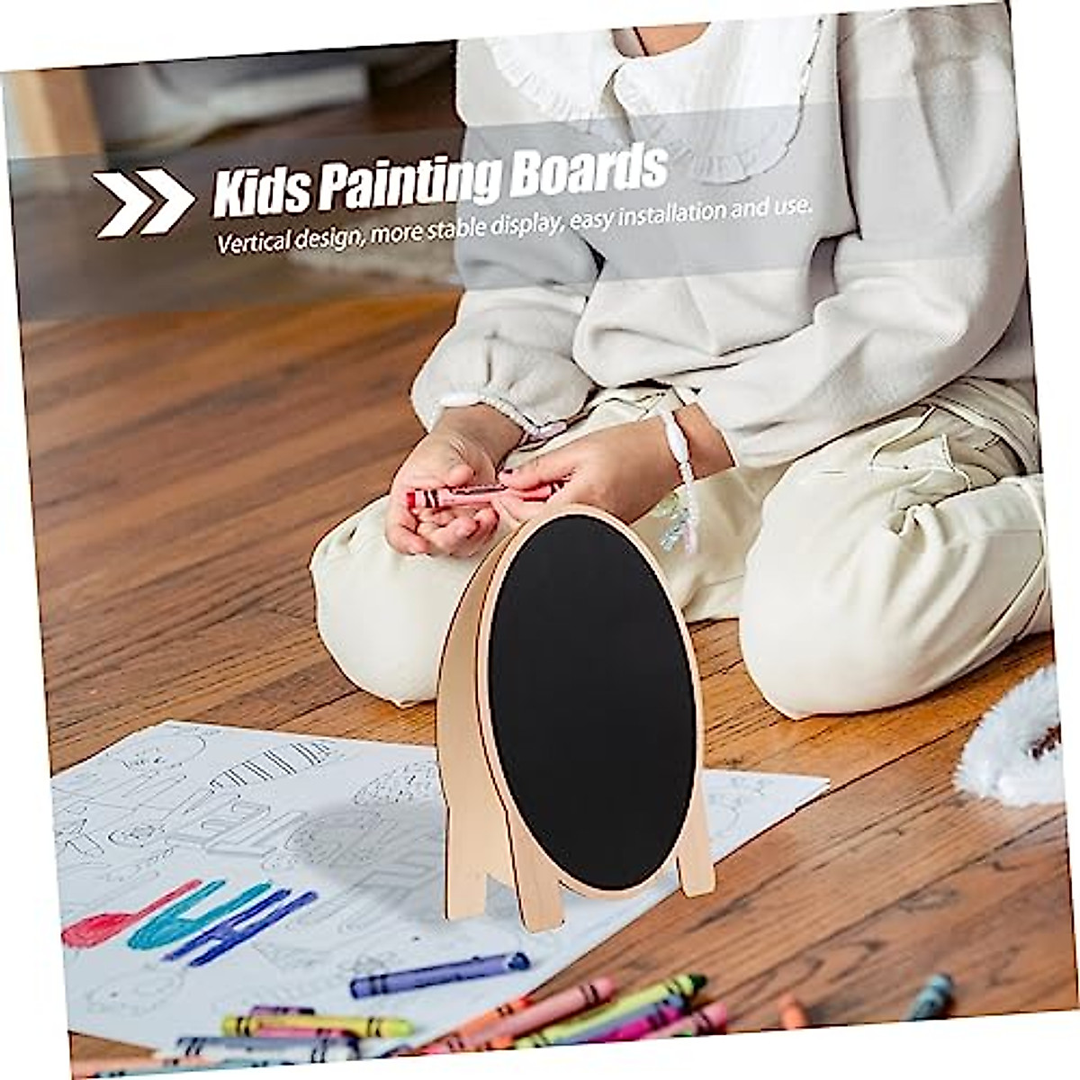 ibasenice 2 Pcs Small Blackboard Message Board Signs Home Sign Wood Miniature Blackboard Mini Message Blackboard Kid Easel Wood Toy Note Writing Board Child Display Board Wooden Double Sided