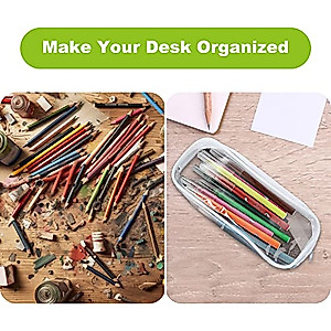 FVIEXE 16PCS Clear Pencil Pouch, Clear PVC Zipper Pencil Case Small Pen Pencil Pouch Case Cosmetic Bag Clear Makeup Bag Travel Bags for Toiletries (White)