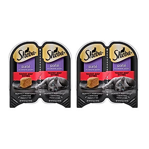 Sheba Cat Food Pate Variety Pack | (24 Servings | 12 Pack | 6 Flavors) Turkey, Beef, Chicken, Liver, Salmon, White Fish, Tuna with LarasBundle Catnip Toys