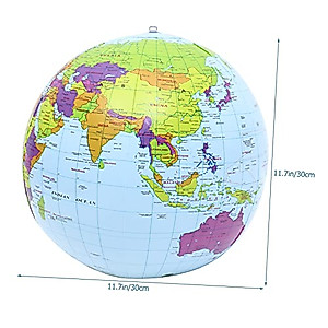 ibasenice Inflatable Beach Ball 12pcs Globe Beach Ball s Inflatable Globe Party Balls Globe Shaped Beach Ball Swimming Party Balls PVC Teaching Supplies Summer Water Toy