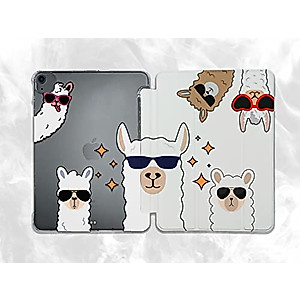 Cute Llama Kawaii Alpaca case Compatible with iPad Mini Air Pro 7.9 8.3 9.7 10.2 10.9 11 12.9 inch Pattern Cover New 2022 2021 Trifold Stand 3 4 5 6 7 8 9 Generation 497 (11" Pro 1/2/3 gen)