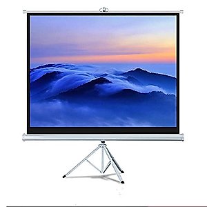 FMOGE Projector Screen Projector Screen - Indoor Movies Screen - 4:3 HD Premium Tripod Screen Portable Projector Screen (Color : White, Size : 72inch)