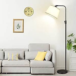【Upgraded】 Dimmable Floor Lamp, 1000 Lumens LED Edison Bulb Included, Arc Floor Lamps for Living Room Modern Standing Lamp with Shade, Tall Lamps for Living Room Bedroom Office Dining Room-Black