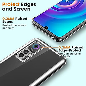 Dioxide Compatible for TCL 30 5G/TCL 30+ 5G Case with Screen Protector, Full Body Protection Case Transparent Silicone Bumpers Shockproof Case for TCL 30 5G/TCL 30+ 5G