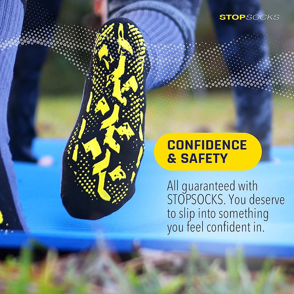 STOPSOCKS Athletic Non Slip Non Skid Socks with Grippers for Women, Men, Yoga, Barre, Pilates, Gym, Sport, and Hospital