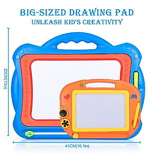 Magnetic Drawing Board Toys for 1-2 Year Old Girls, Large Erasable Sketch Pad with Pen for Toddler Educational Learning Toys Kid Christmas Birthday Gift Art Toy, Baby Toddlers Party Travel
