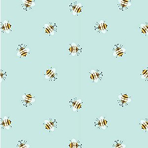 Tissue Paper for Gift Wrapping with Design (Bumble Bees - Light Blue Green), 24 Large Sheets (20x30)