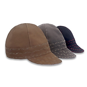 BOCOMAL Welding Cap HRC2 Flame Resistant 10OZ Durable Cotton Duck 2 Sided 6 Pannel Welder Hats 7 1/4 Brown