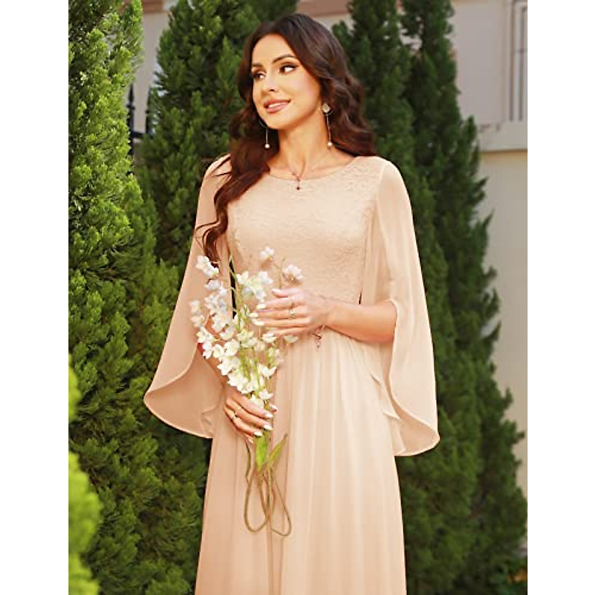 Women Formal Dress, 2023 Wedding Guest Homecoming Prom Long Dress, Fall Black Tie Dress, Maxi Evening Gown for Party Champagne M