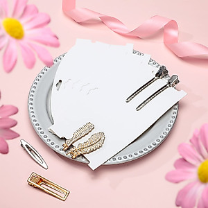 Geyee 50 Pieces Hair Clip Display Cards Hair Bow Holder Cardboard 7.8 x 4.8 Inches Claw Clip Organizer Display Cardboard Paper for Hair Bow Barrettes Accessories Display and Organizing, White