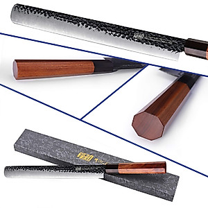 FINDKING Dynasty Series 9” Kiritsuke Gyutou Knife and 12” brisket Knife, High Carbon Clad Steel Octagonal Handle Kitchen Slicing Knives