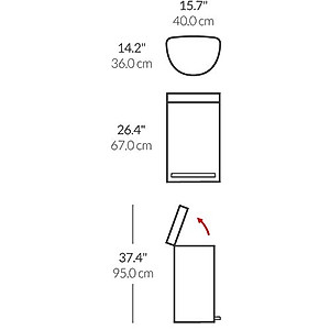 simplehuman 45 Liter/ 12 Gallon Semi-Round Hands-Free Step Trash Can, Brushed