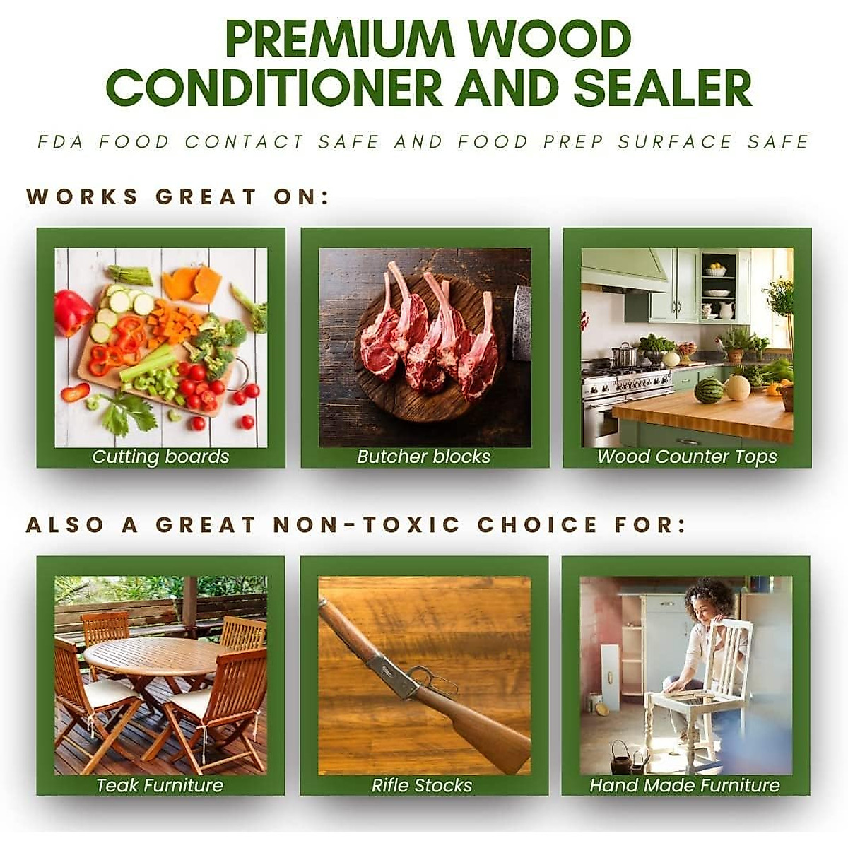Wood Master's Secret Non-Toxic, Food Safe Cutting Board Oil, Conditioner & Sealer. Exceeds FDA Food Contact Surface Regulations. Also Works On Butcher Blocks, Wood Counters & More (8Oz)