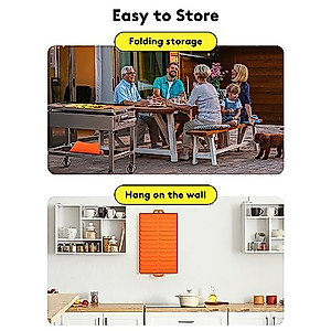 CLLIS 36 inch Griddle Mat for Blackstone, Blackstone Griddle Cover with Handle, Food Grade Silicone Mat Flat Top Grill Accessories, 36" Protective Mat Protect Griddle from Dirt & Rust for Outdoor BBQ