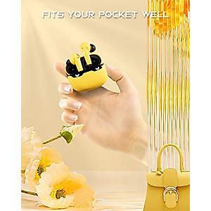 Black Shark Bluetooth Earbuds Wireless Earbuds with Emoji LED Light, Gaming Earbuds with 45ms Ultra Low Latency, Bluetooth 5.1, Music and Gaming Dual Modes, 24H Playtime, IPX5 Waterproof- Yellow