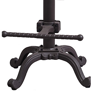 Topower Industrial Retro Vintage Farm Wooden Tractor Stool Kitchen Swivel Height Adjustable bar Stool (Dark Brown)