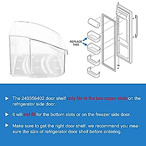 240356402 Refrigerator Door Shelf Replacement for Frigidaire Refrigerator Parts AP2549958, PS430122, 240430312, 240356416, 240356407, Refrigerator Door Bin Shelves (15.4 in L)-2 Pack