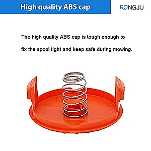 RONGJU 18 Pack Weed Eater Replacement Parts for Black&Decker AF-100, 14 Pack 30ft 0.065" String Trimmer Line Replacement Spools + 2 Pack RC-100-P Caps&Springs (14 Spools + 2 Caps + 2 Springs)