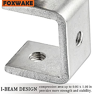 Stainless Steel C Clamps Mini 1 Inch for Mounting, Heavy Duty Metal U Clamps for Metal Working, Small Desk Clamp with Stable Wide Jaw Opening & Protective Pads/I-Beam Design (6pcs)